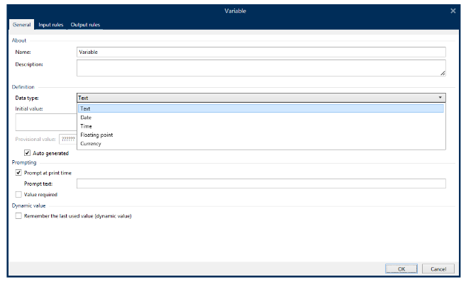 Variables – NiceLabel Help Center
