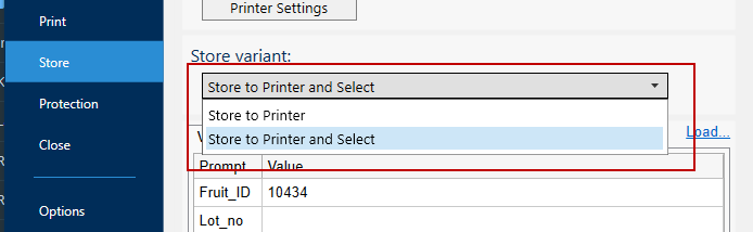 Storing labels to printers – NiceLabel Help Center
