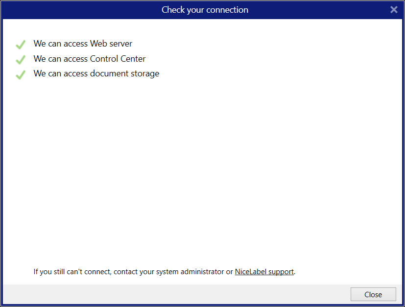 Setup with Control Center – NiceLabel Help Center