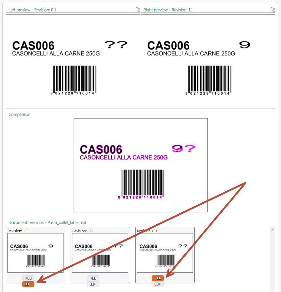 Comparing label files – NiceLabel Help Center
