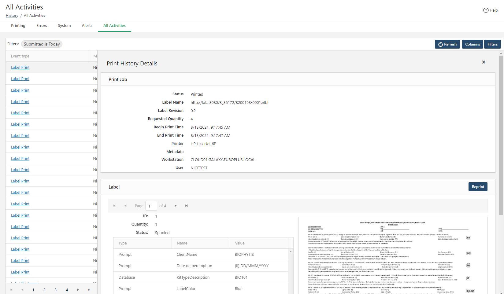 All Activities – NiceLabel Help Center