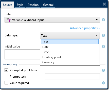 Variables – NiceLabel Help Center